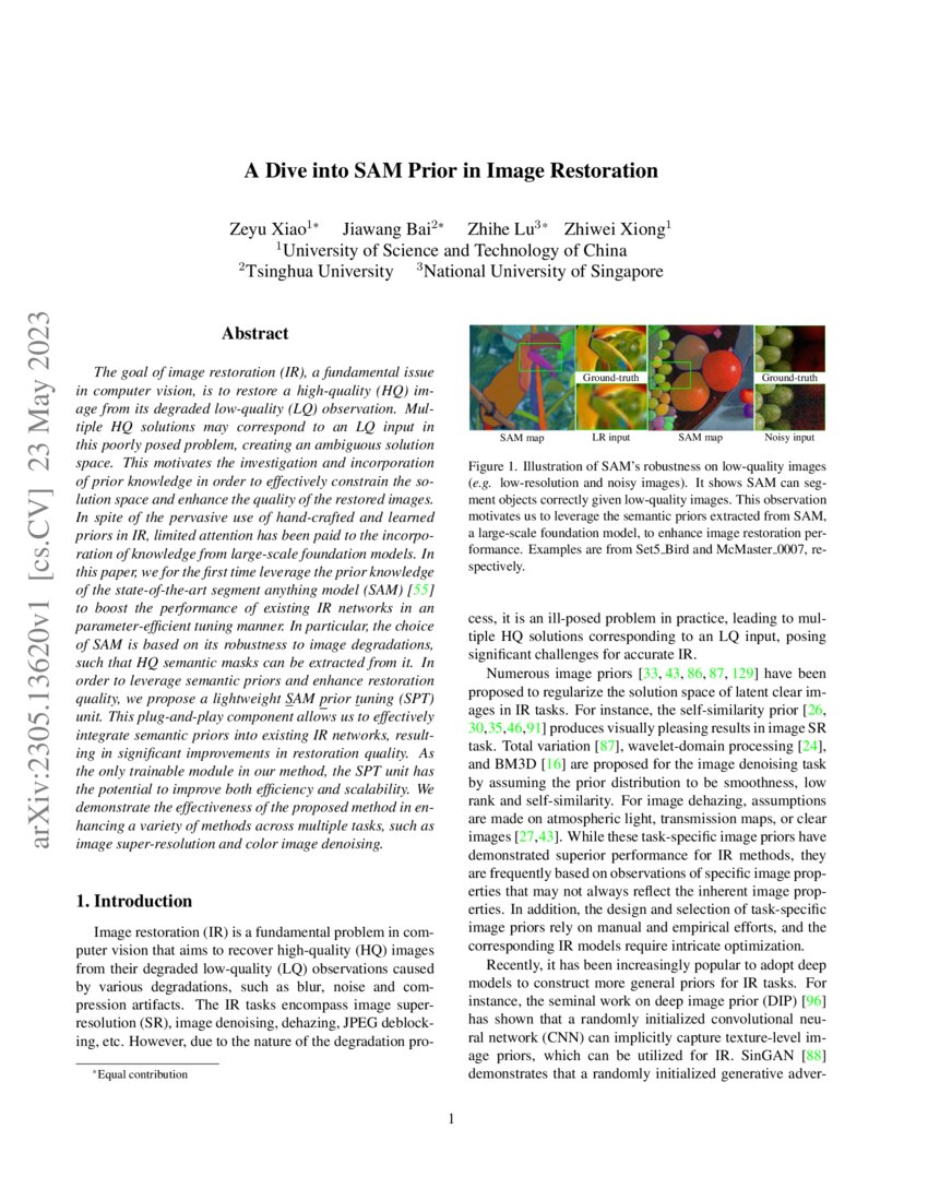 A Dive into SAM Prior in Image Restoration | DeepAI