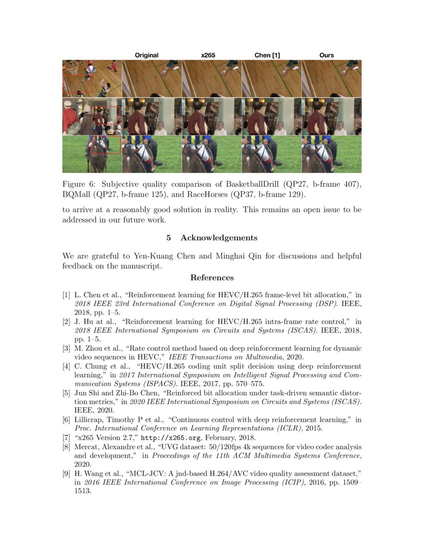 A Dual Critic Reinforcement Learning Framework For Frame Level Bit Allocation In Hevc H 265 Deepai