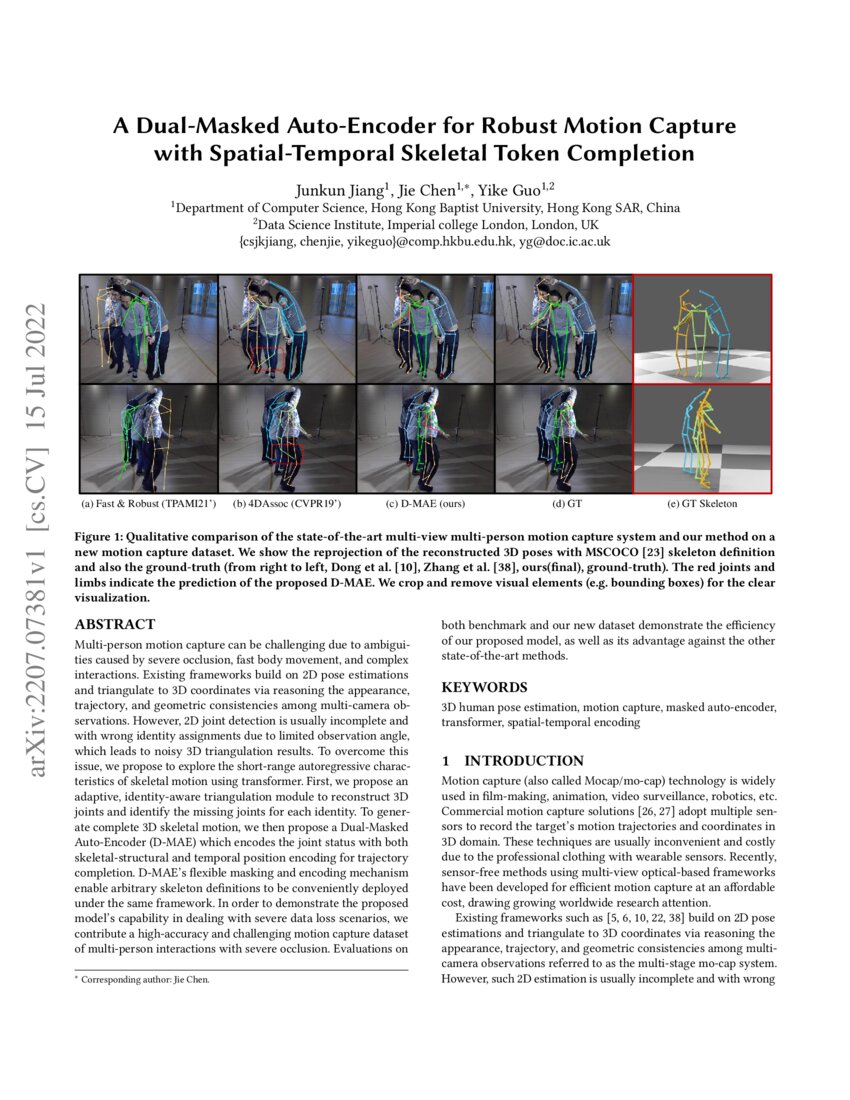 A Dual-Masked Auto-Encoder for Robust Motion Capture with Spatial ...