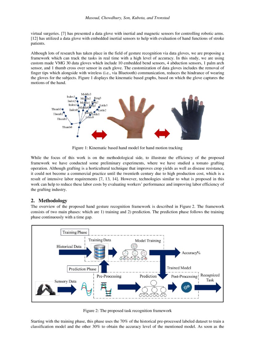 A Dynamic Modelling Framework For Human Hand Gesture Task Recognition