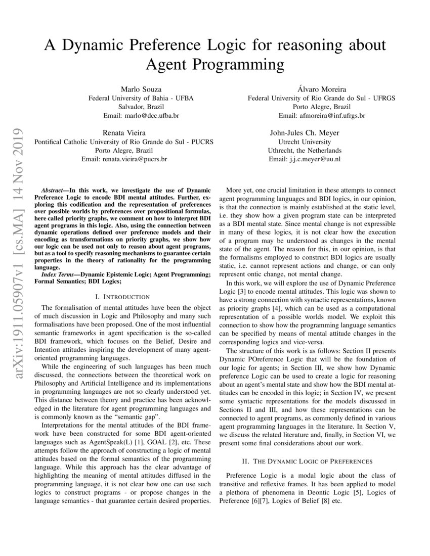 A Dynamic Preference Logic For Reasoning About Agent Programming Deepai