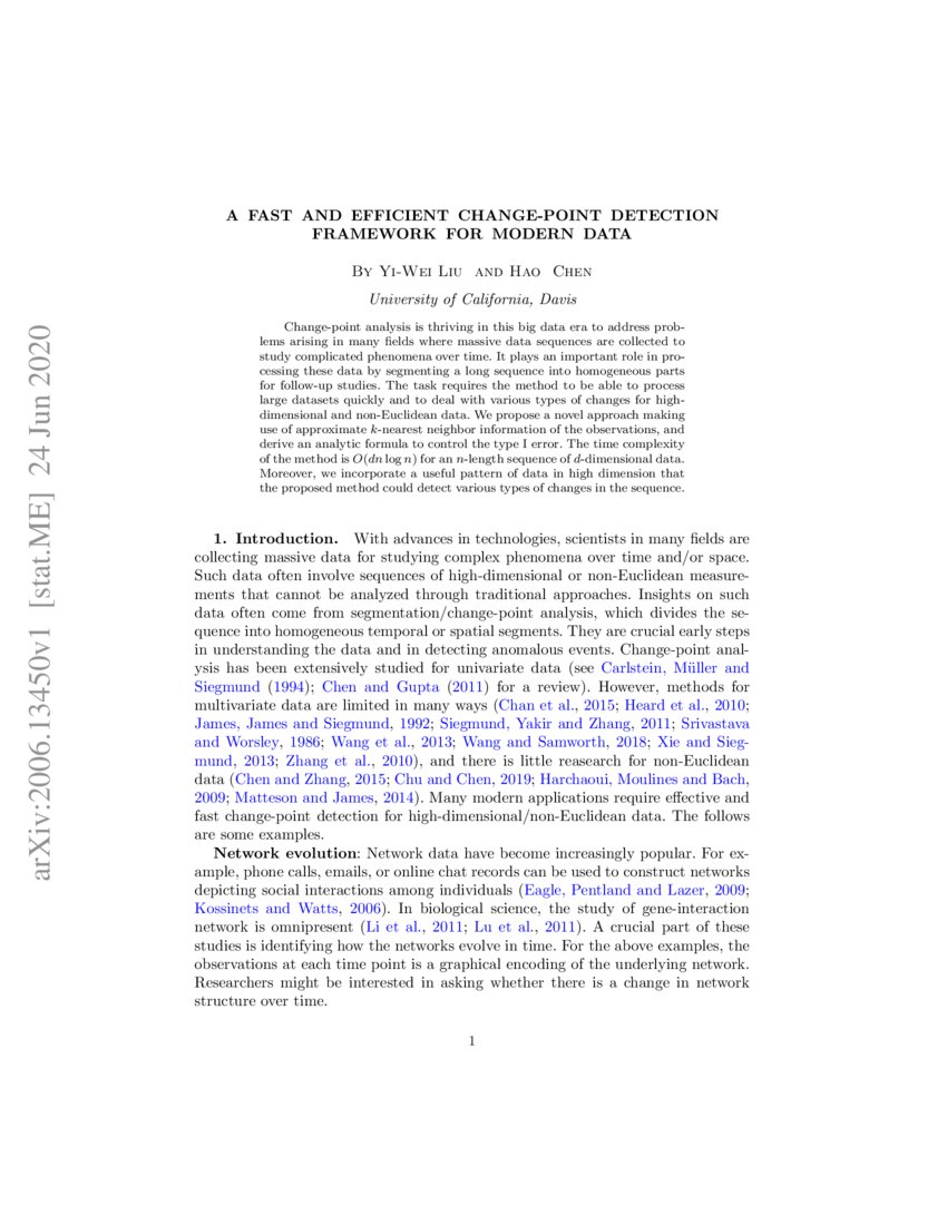 A Fast and Efficient Change-point Detection Framework for Modern Data ...