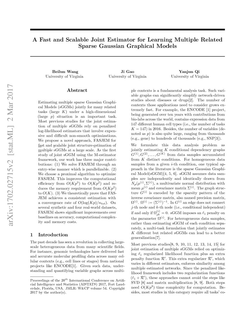 A Fast and Scalable Joint Estimator for Learning Multiple Related Sparse Gaussian Graphical ...