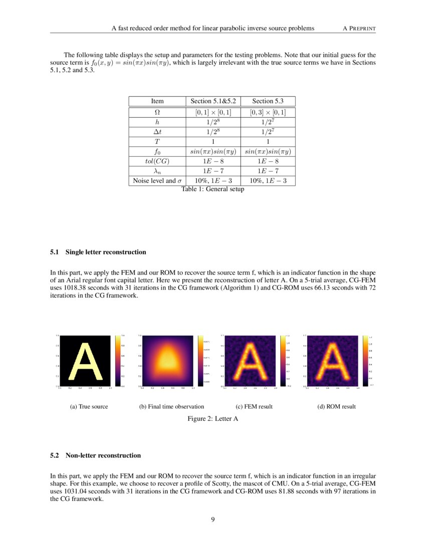 A Fast Reduced Order Method For Linear Parabolic Inverse Source