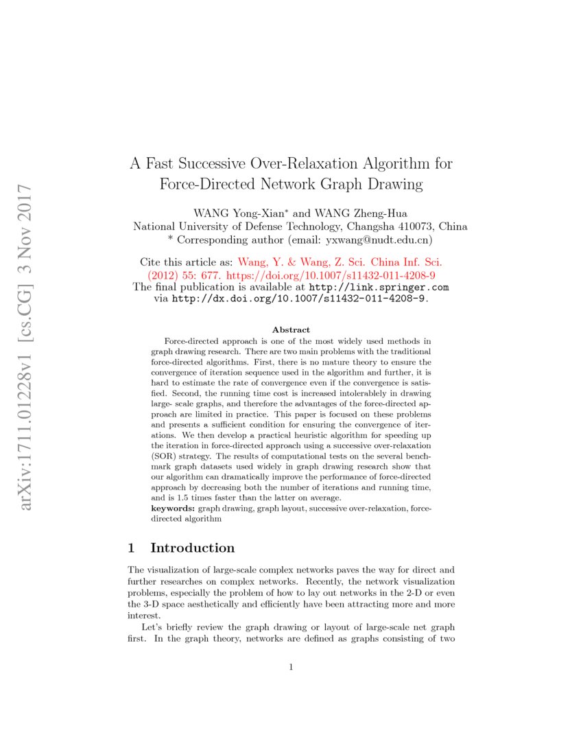 A Fast Successive Over-Relaxation Algorithm for Force-Directed Network ...