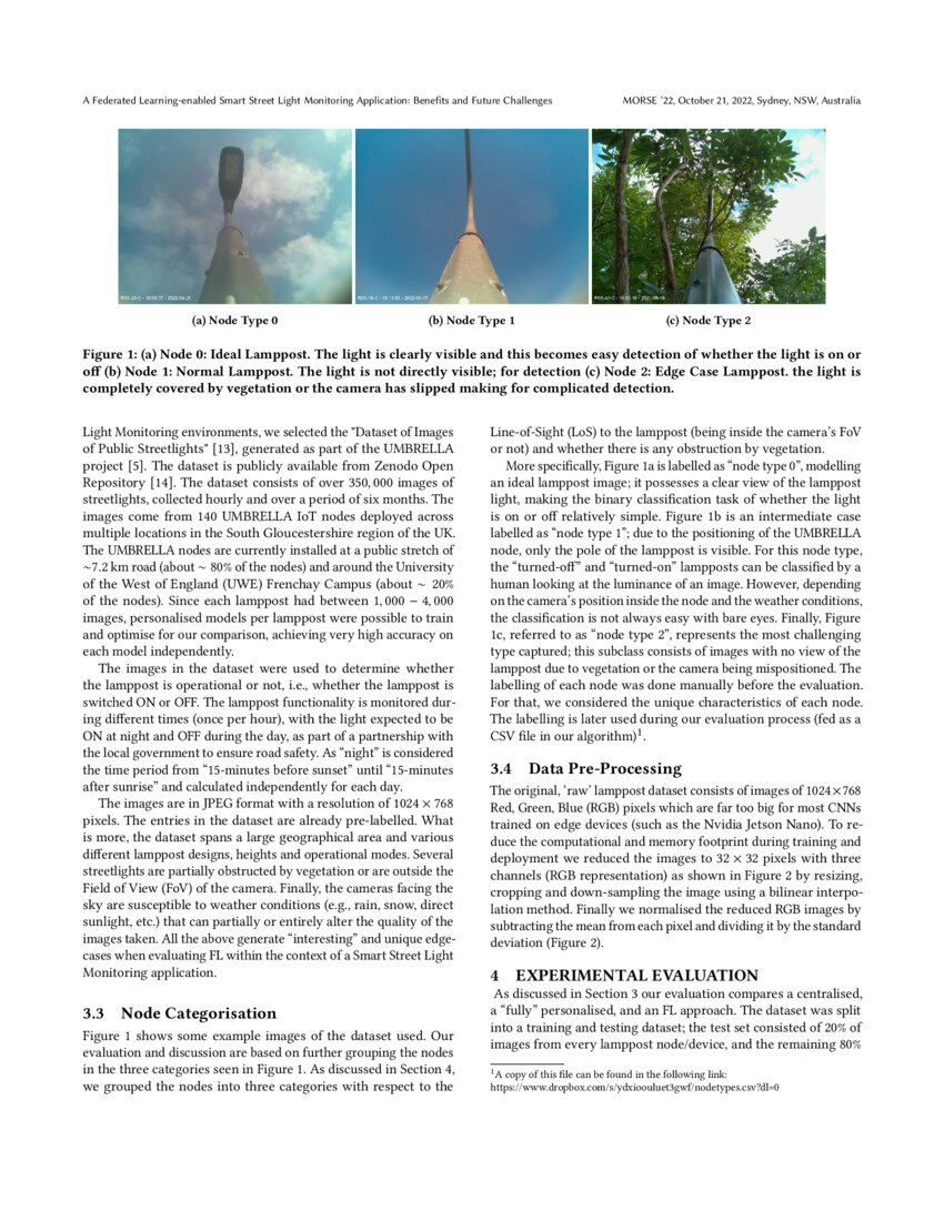 A Federated Learning Enabled Smart Street Light Monitoring Application