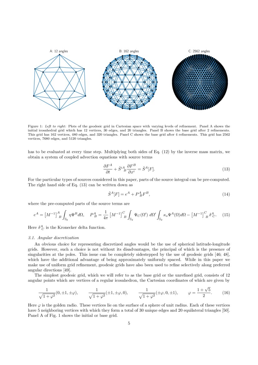 A Finite Element Method For Angular Discretization Of The Radiation