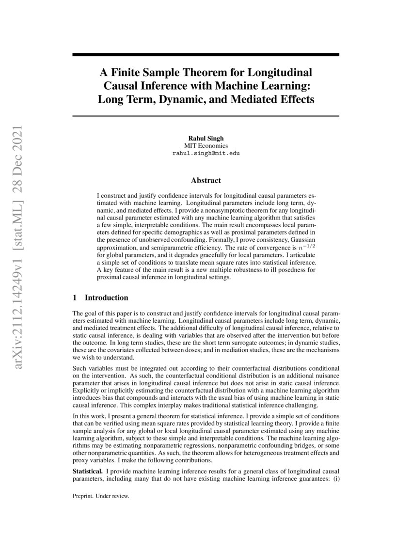 A Finite Sample Theorem For Longitudinal Causal Inference With Machine