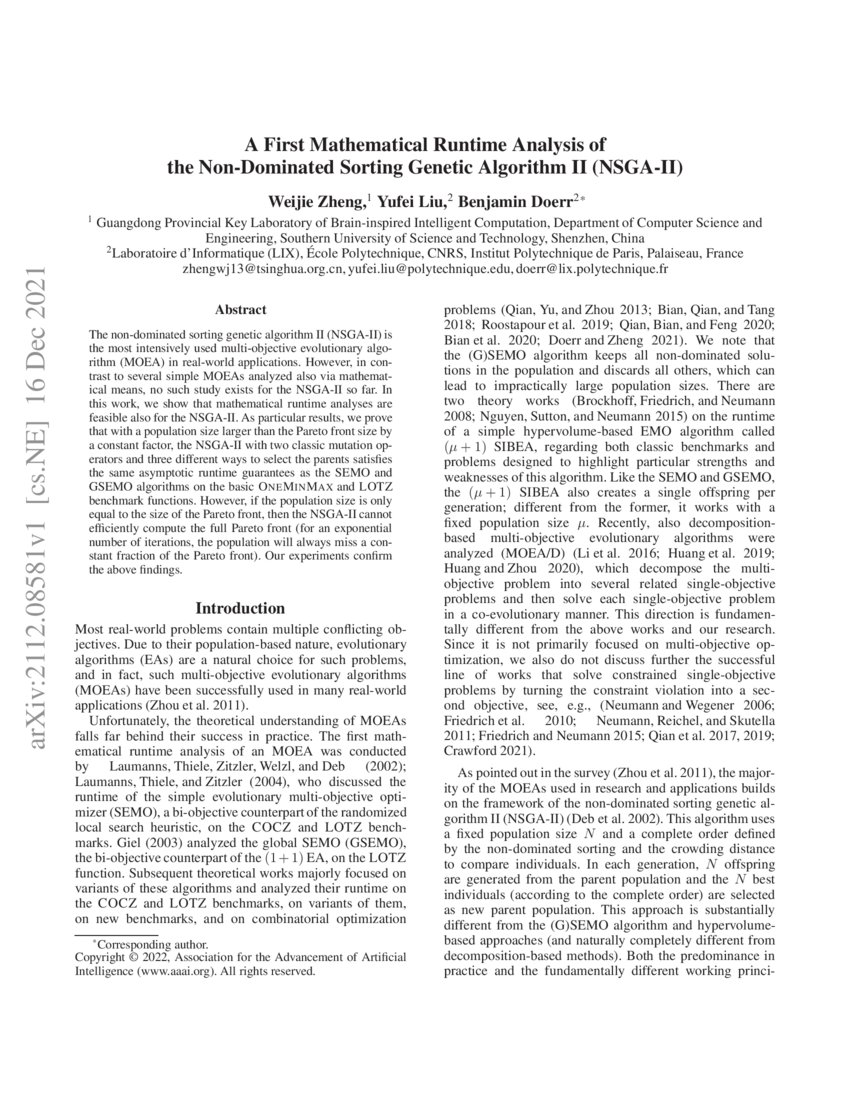 A First Mathematical Runtime Analysis of the Non-Dominated Sorting ...