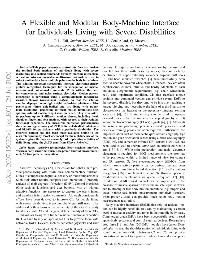 A Flexible and Modular Body-Machine Interface for Individuals Living ...