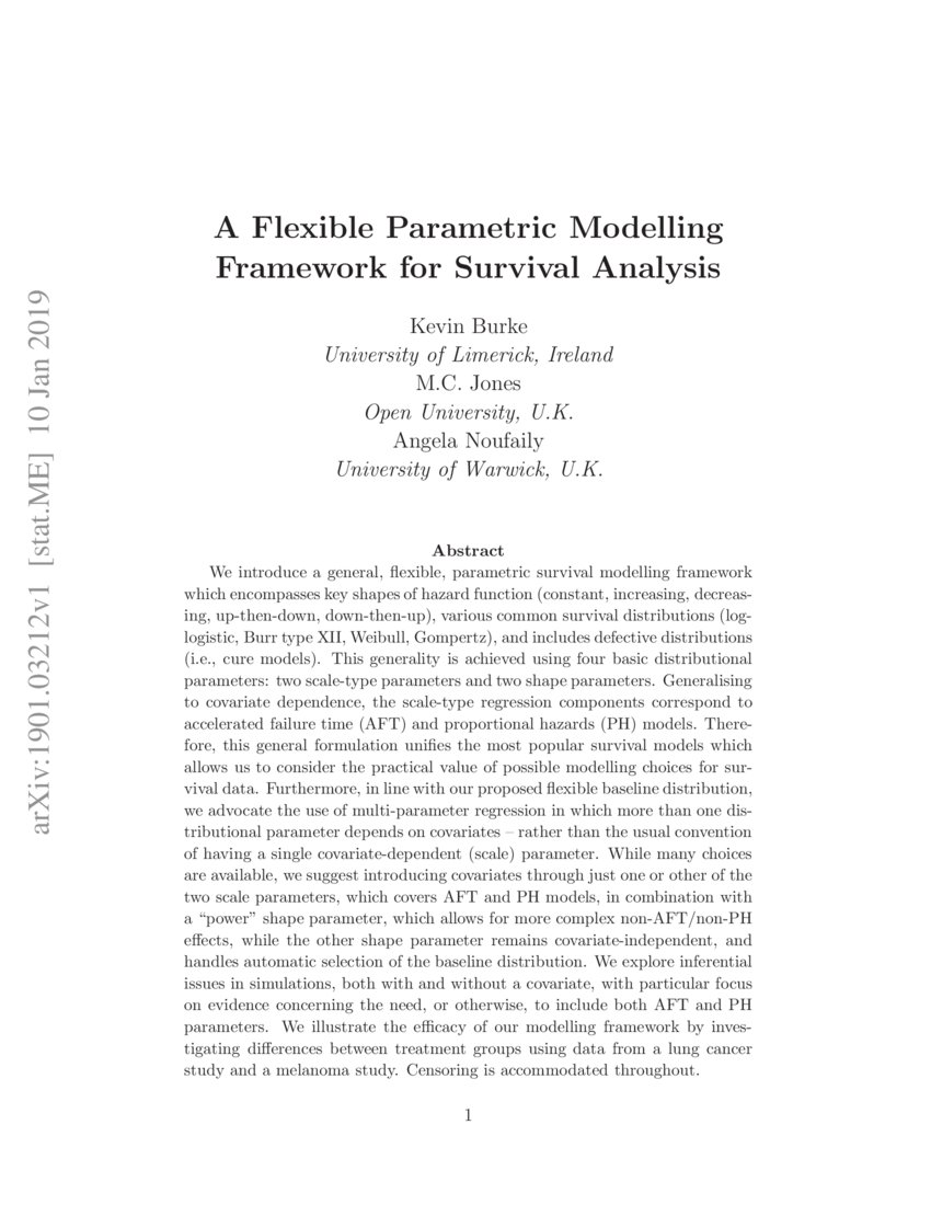 A Flexible Parametric Modelling Framework For Survival Analysis Deepai