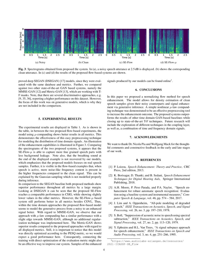 A Flow-Based Neural Network for Time Domain Speech Enhancement | DeepAI