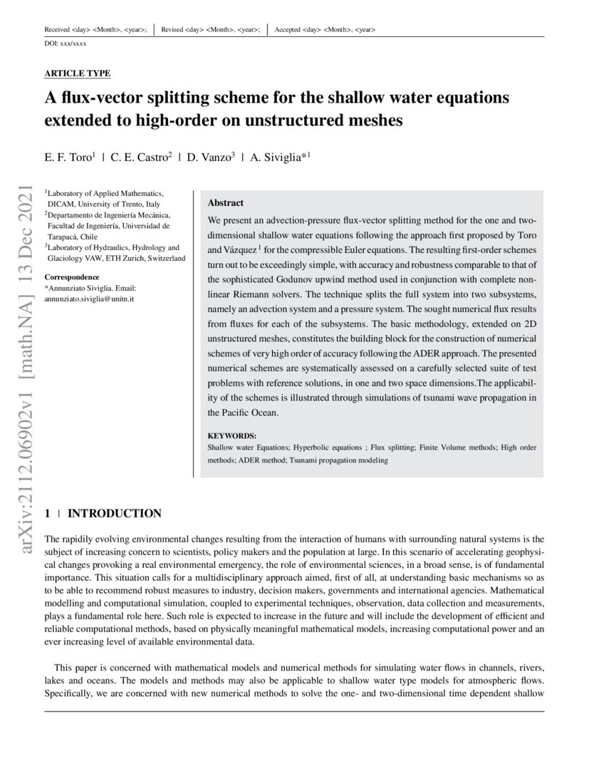 A Flux Vector Splitting Scheme For The Shallow Water Equations Extended