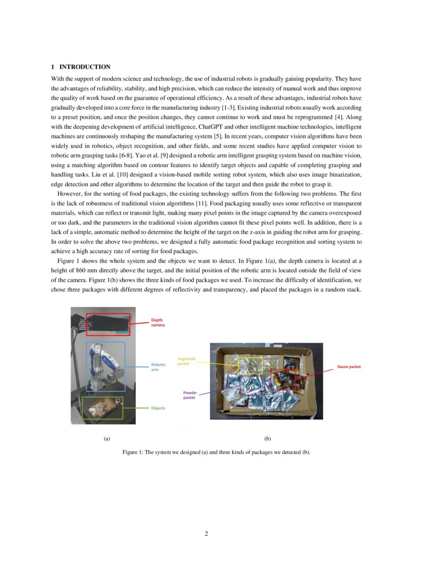 A Food Package Recognition and Sorting System Based on Structured Light and Deep Learning | DeepAI