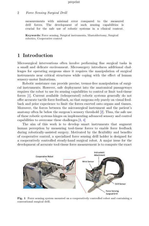 A force-sensing surgical drill for real-time force feedback in robotic ...