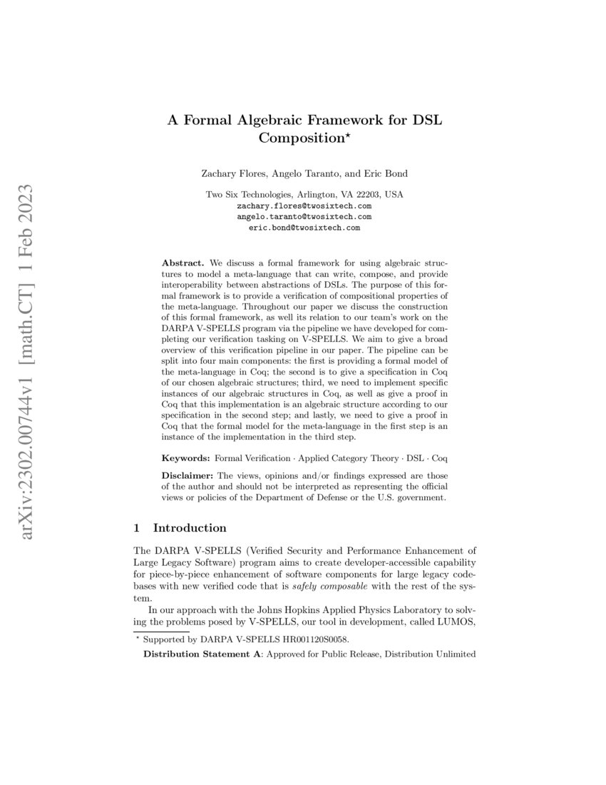 A Formal Algebraic Framework For Dsl Composition Deepai