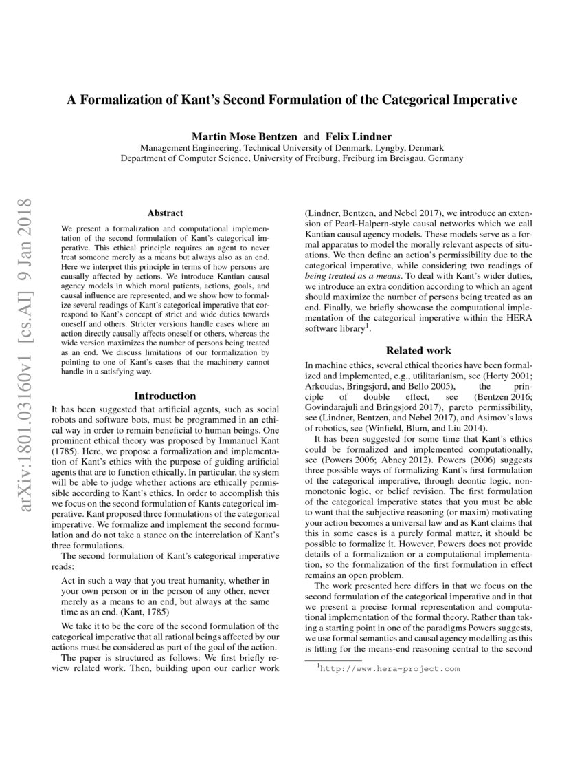 A Formalization of Kant's Second Formulation of the Categorical ...