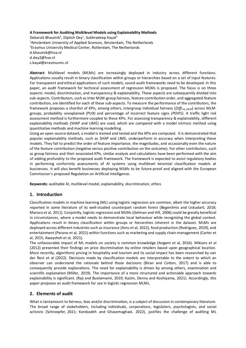 A Framework For Auditing Multilevel Models Using Explainability Methods Deepai