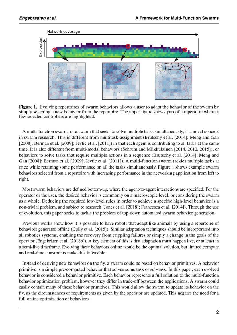A Framework for Automatic Behavior Generation in Multi-Function Swarms ...