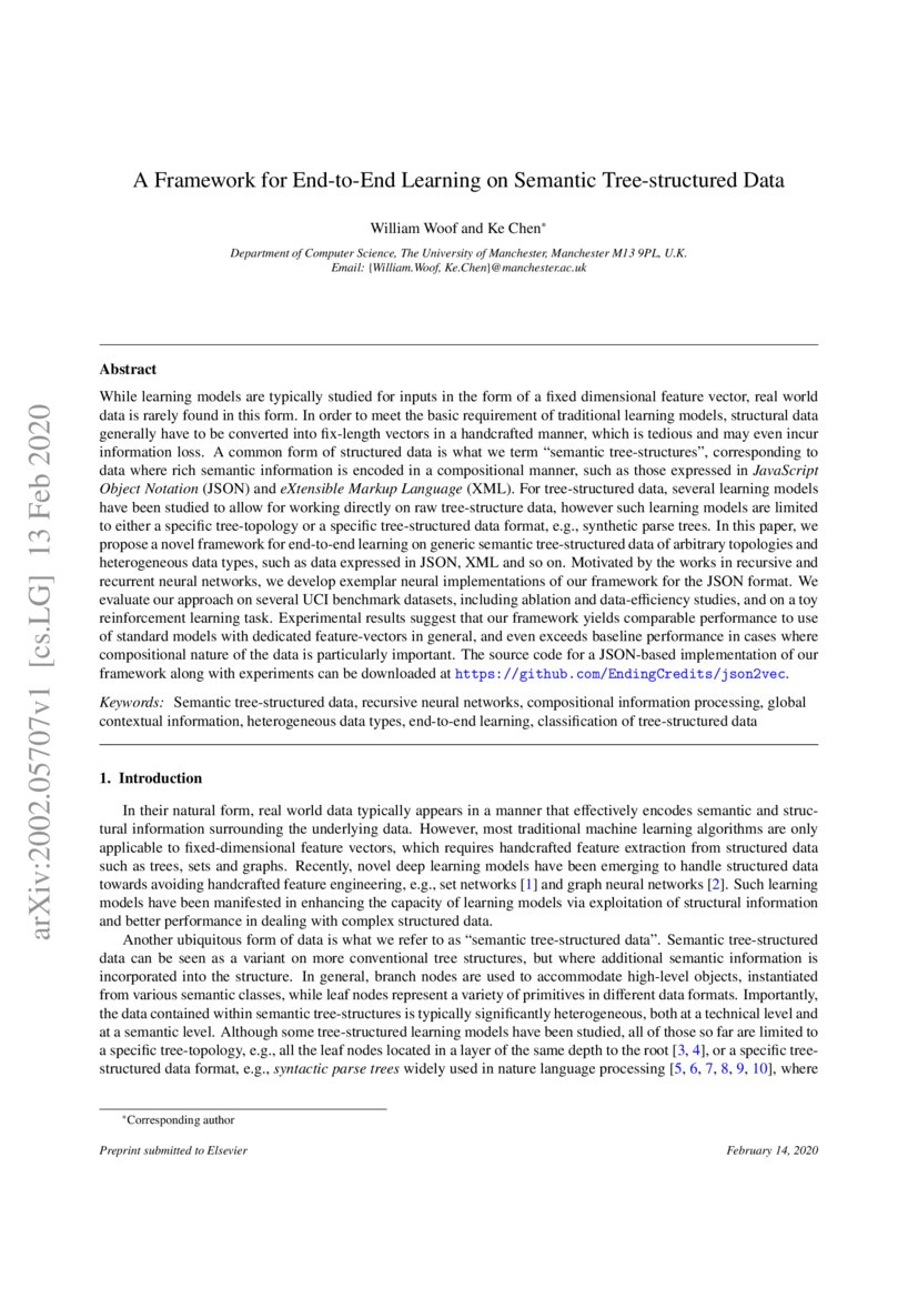 A Framework For End To End Learning On Semantic Tree Structured Data Deepai 9028