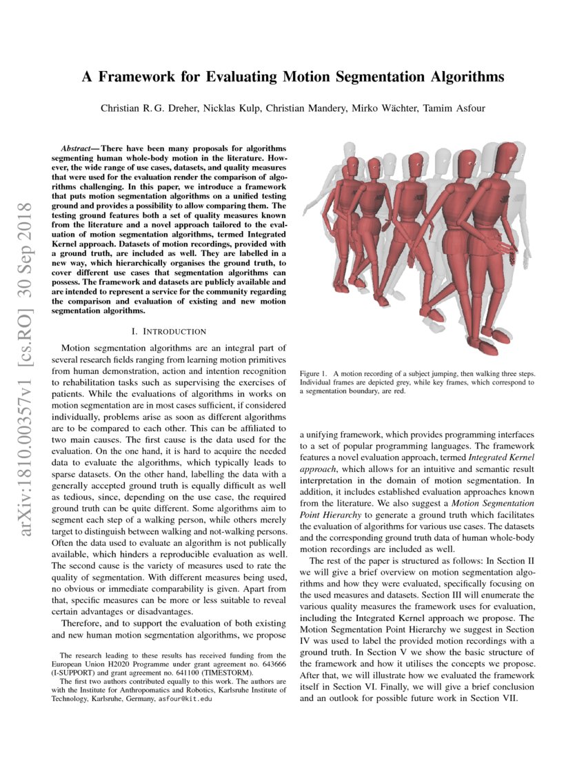 A Framework for Evaluating Motion Segmentation Algorithms | DeepAI