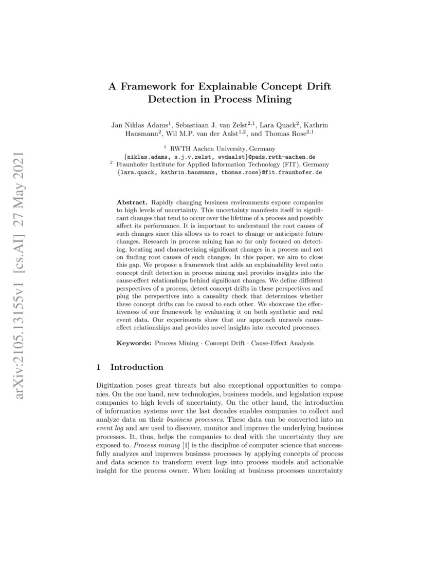 A Framework For Explainable Concept Drift Detection In Process Mining