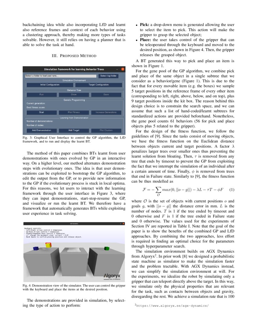 A Framework For Learning Behavior Trees In Collaborative Robotic Applications Deepai