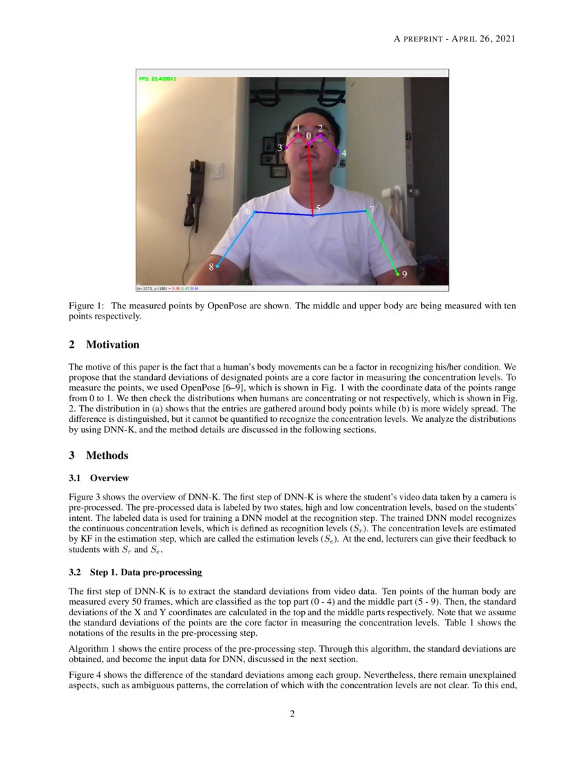 A Framework for Recognizing and Estimating Human Concentration Levels ...