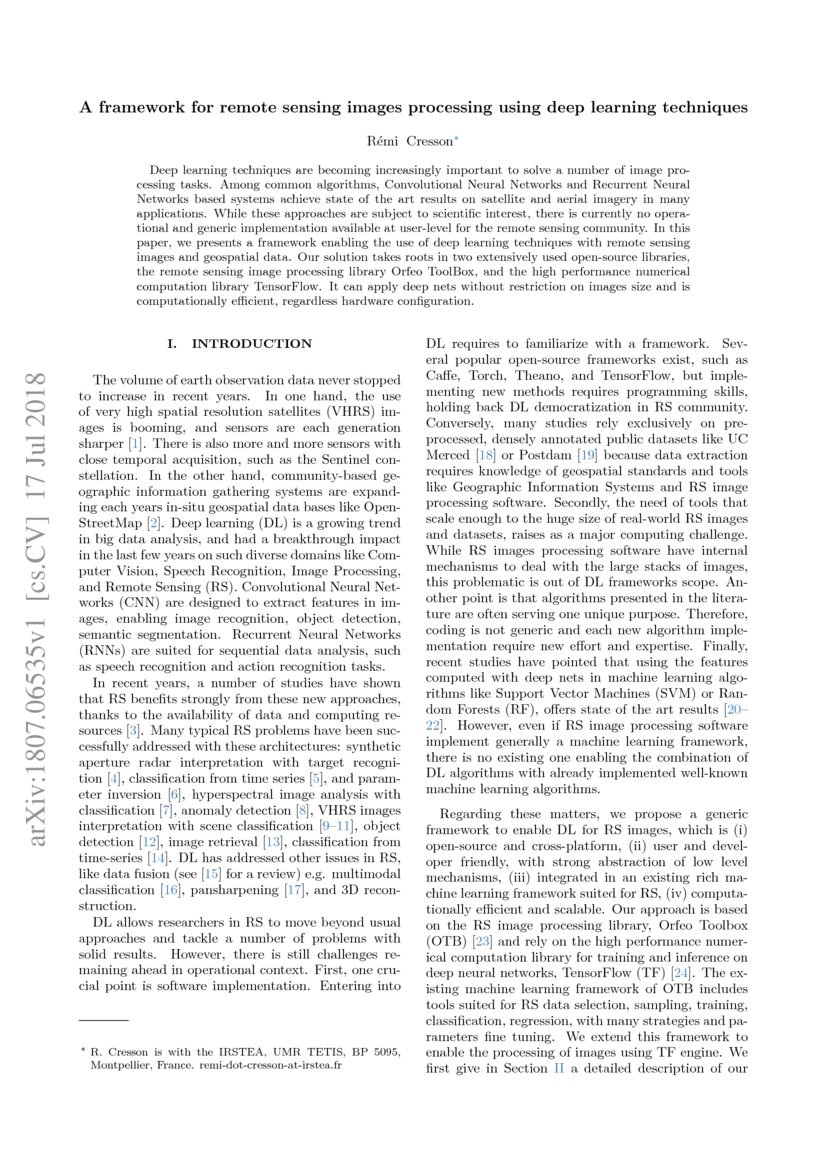 A framework for remote sensing images processing using deep learning ...