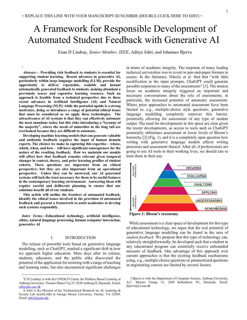 A Framework for Responsible Development of Automated Student Feedback ...