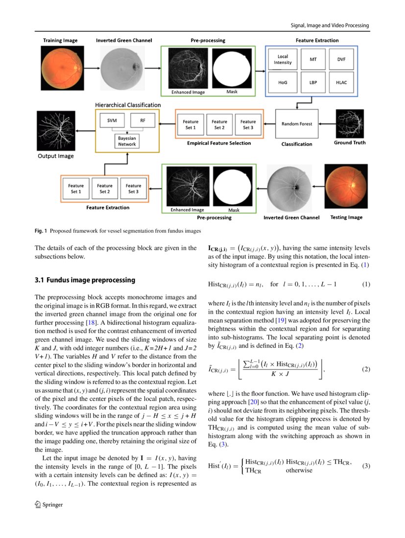 A Framework For Retinal Vessel Segmentation From Fundus Images Using