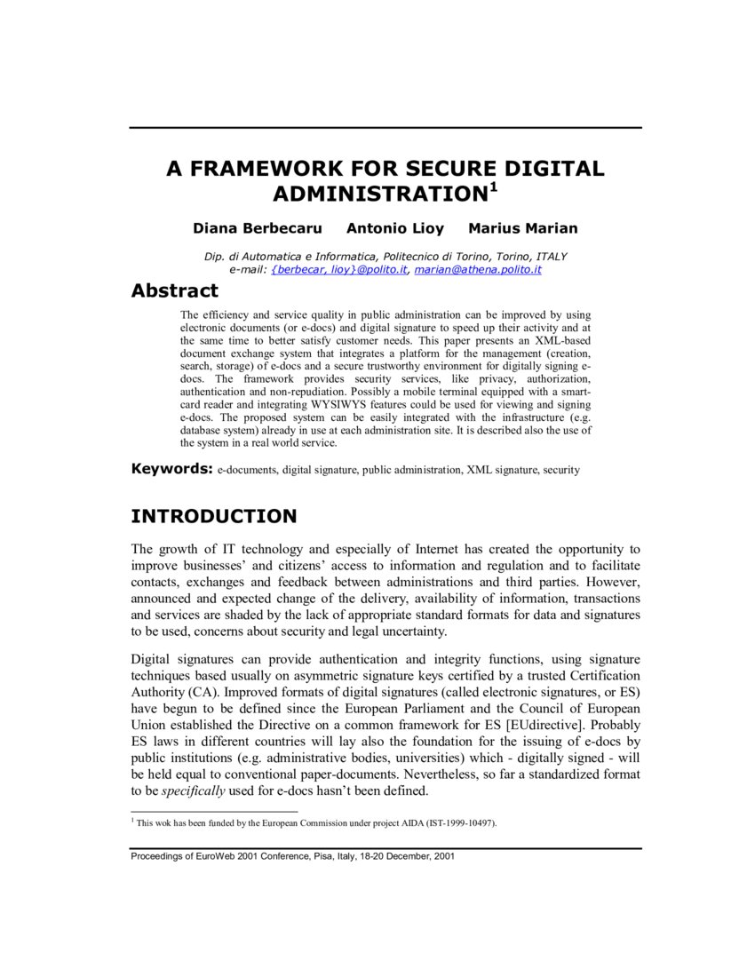 A Framework for Secure Digital Administration | DeepAI