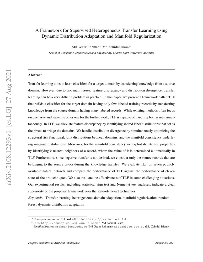 A Framework For Supervised Heterogeneous Transfer Learning Using Dynamic Distribution Adaptation