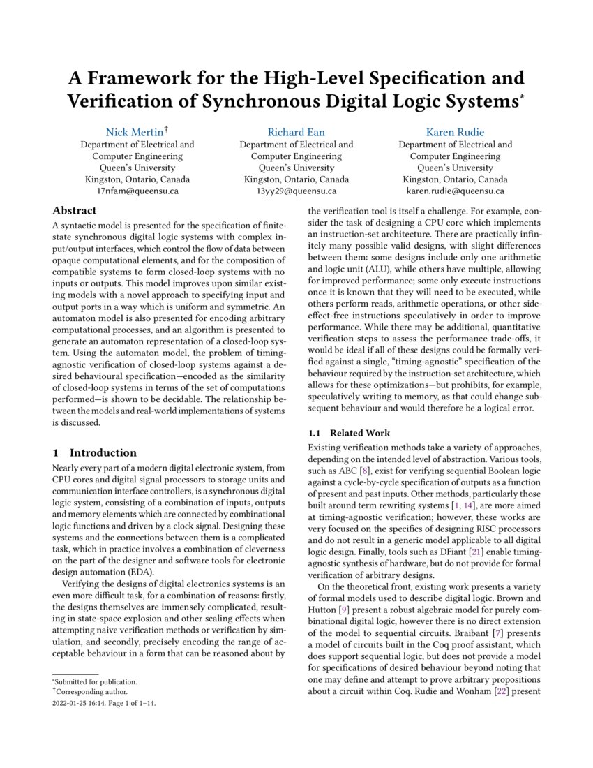 A Framework For The High Level Specification And Verification Of