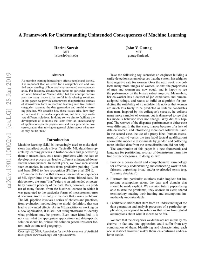 A Framework for Understanding Unintended Consequences of Machine ...