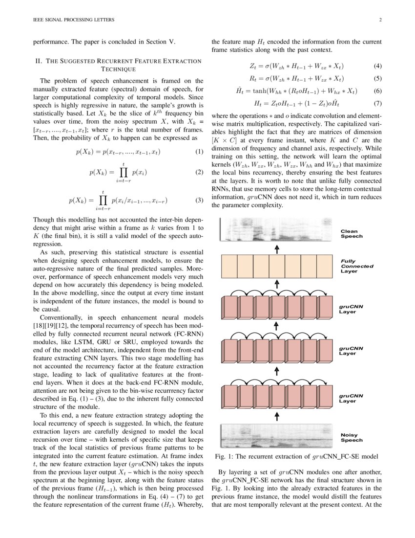 A fully recurrent feature extraction for single channel speech enhancement | DeepAI