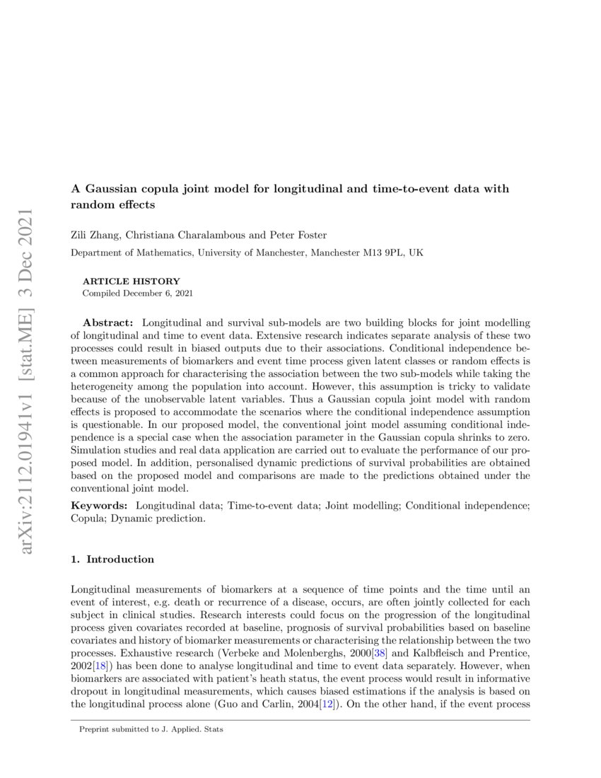A Gaussian Copula Joint Model For Longitudinal And Time To Event Data