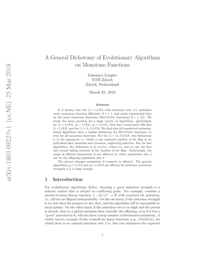 A General Dichotomy of Evolutionary Algorithms on Monotone Functions ...