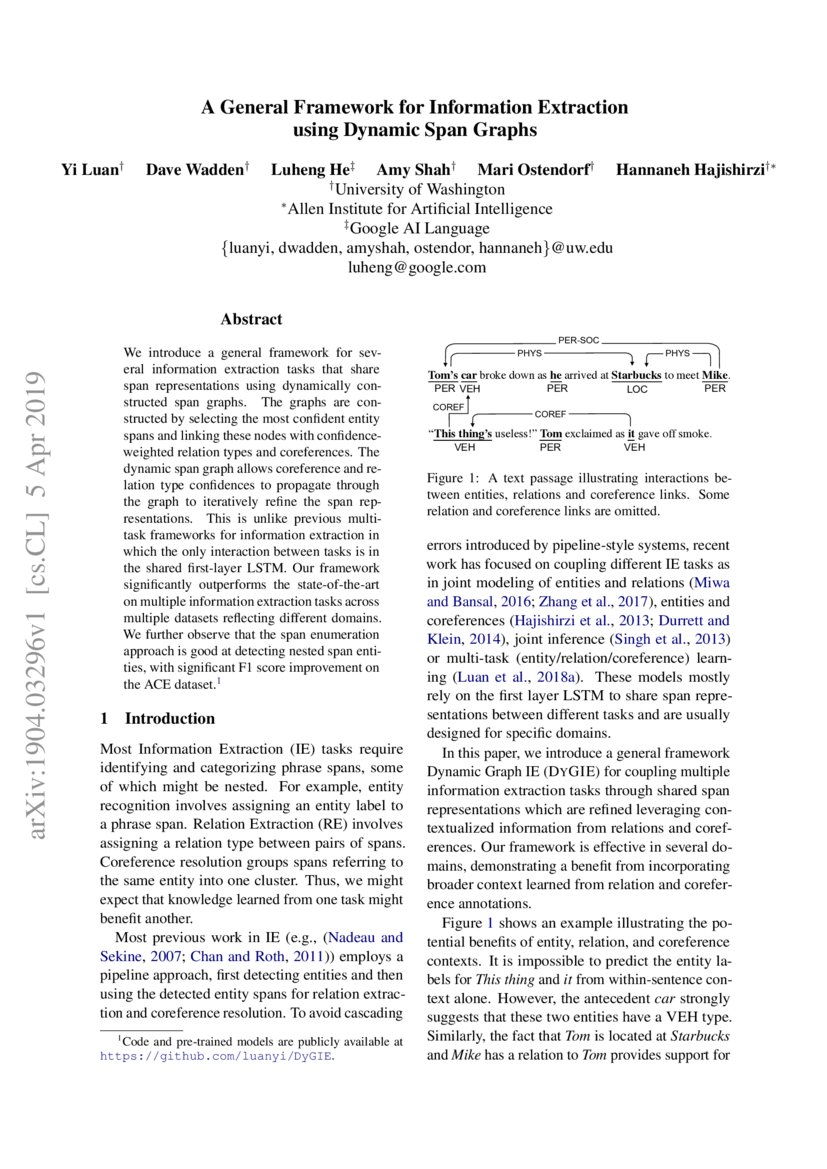A General Framework for Information Extraction using Dynamic Span ...