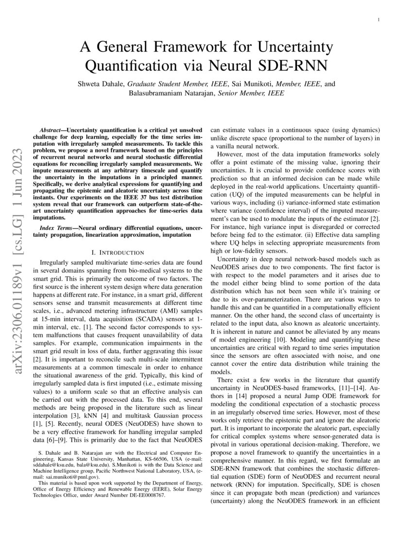 A General Framework for Uncertainty Quantification via Neural SDE-RNN | DeepAI