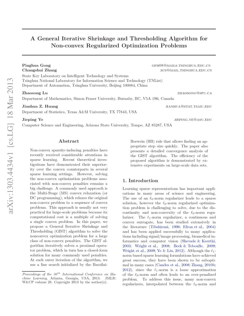A General Iterative Shrinkage And Thresholding Algorithm For Non Convex Regularized Optimization 3740
