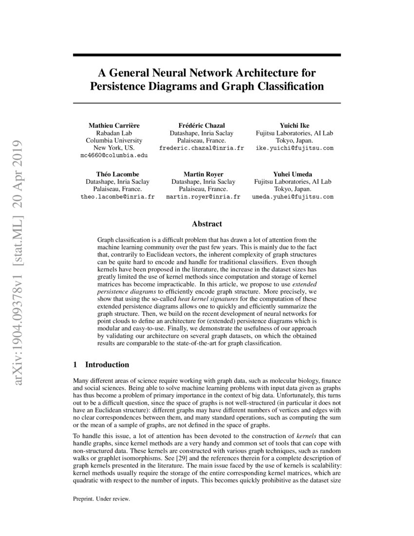 A General Neural Network Architecture for Persistence Diagrams and ...