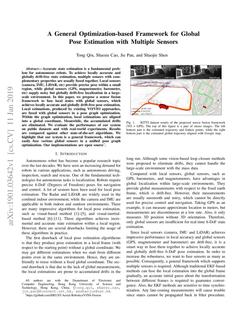 A General Optimization Based Framework For Global Pose Estimation With