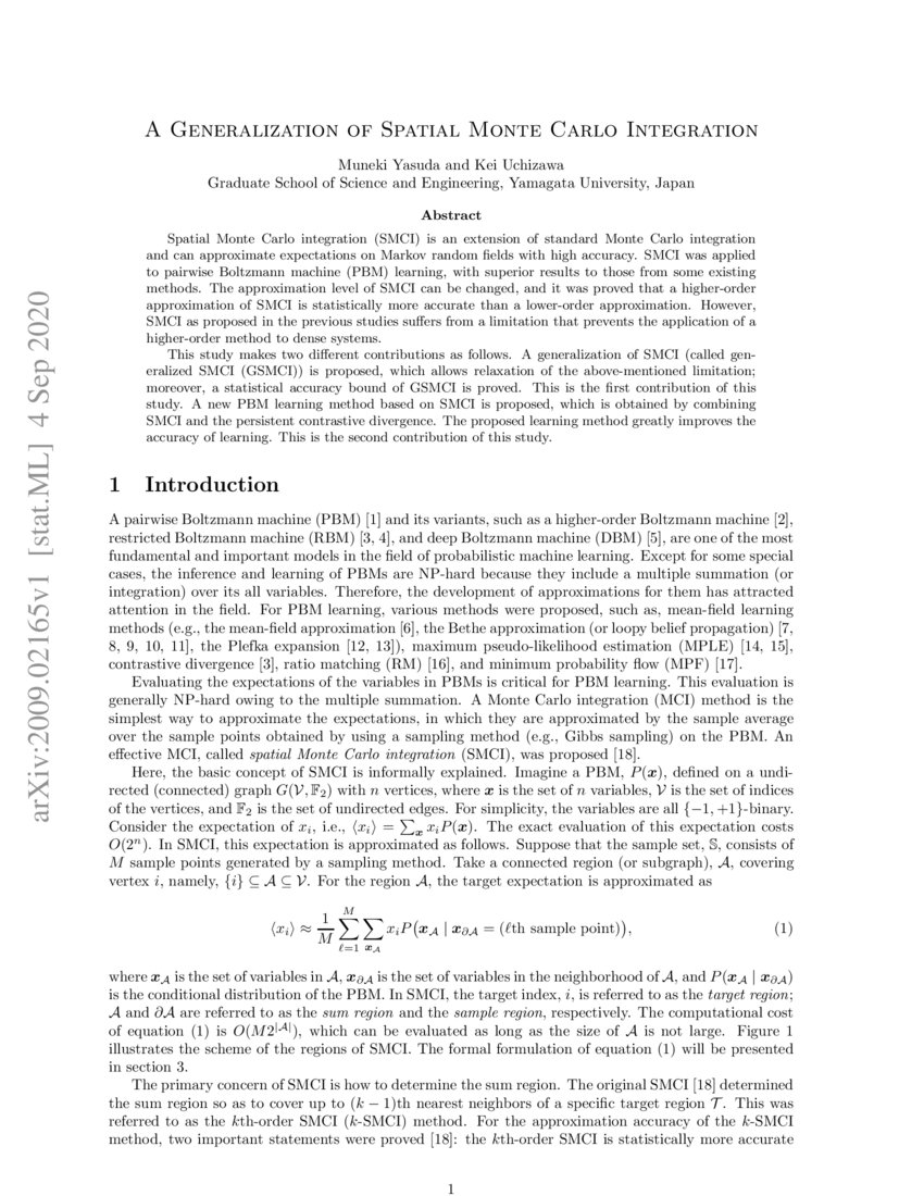 A Generalization of Spatial Monte Carlo Integration | DeepAI