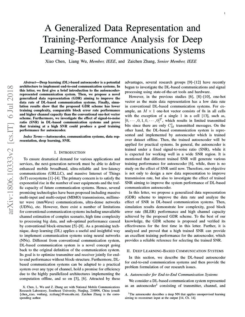 A Generalized Data Representation and Training-Performance Analysis for ...