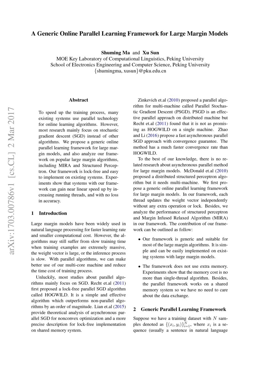 A Generic Online Parallel Learning Framework For Large Margin Models a-generic-online-parallel-learning-framework-for-large-margin-models