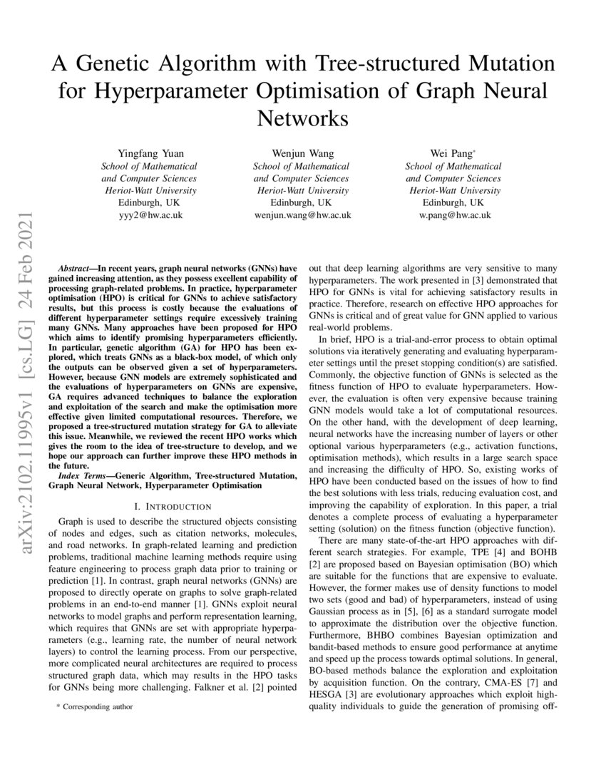 A Genetic Algorithm with Tree-structured Mutation for Hyperparameter ... A Genetic Algorithm with Tree-structured Mutation for Hyperparameter ...