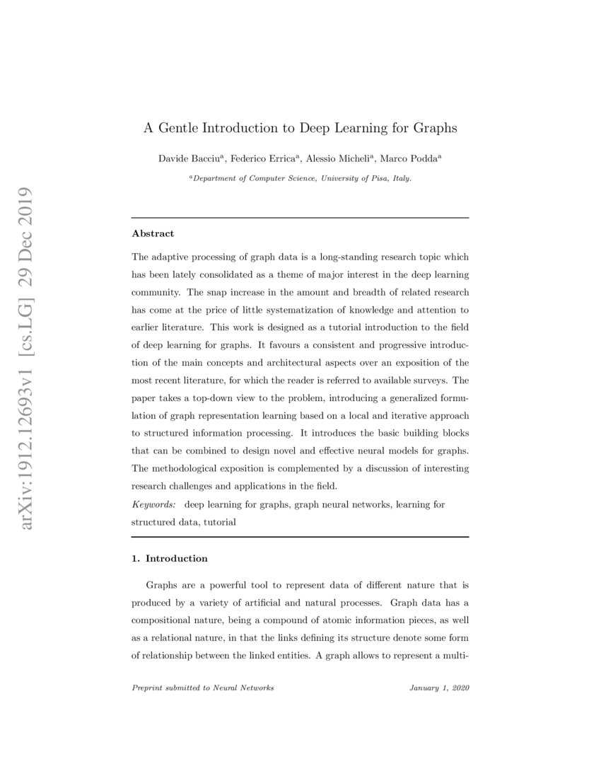 A Gentle Introduction to Deep Learning for Graphs | DeepAI