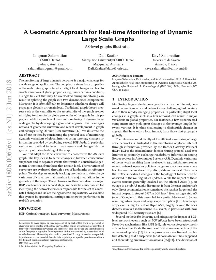 A Geometric Approach for Real-time Monitoring of Dynamic Large Scale ...