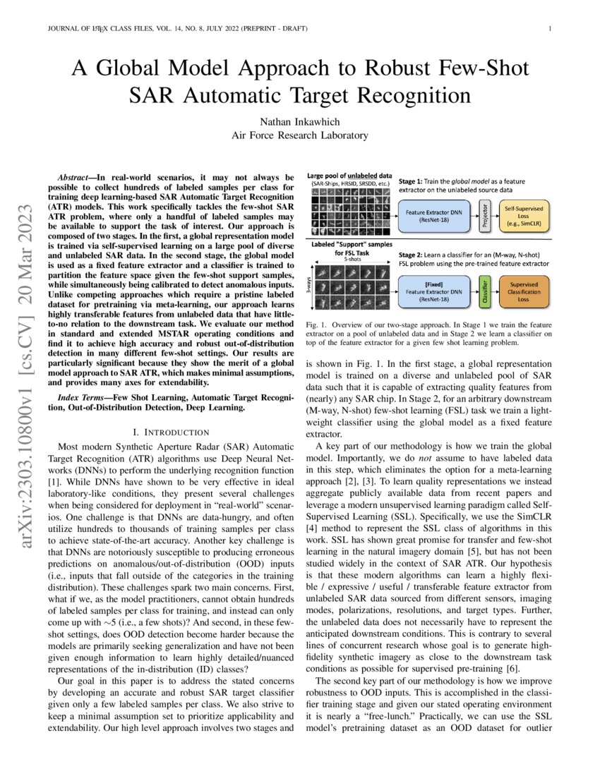 A Global Model Approach To Robust Few Shot Sar Automatic Target Recognition Deepai